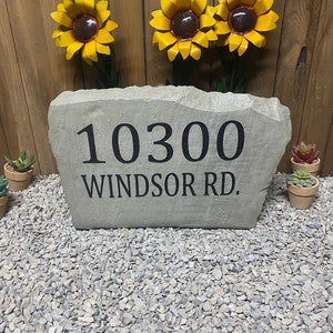 Custom Concrete Address Sign-custom Engraved Address Stone- Custom ...