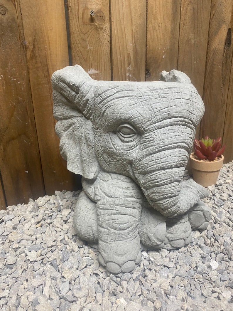 10 Elephant Planter Concrete Statue - Etsy