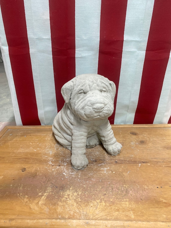 Sharpei Dogs Concrete Statue Pet Memorial Garden Decor - Etsy