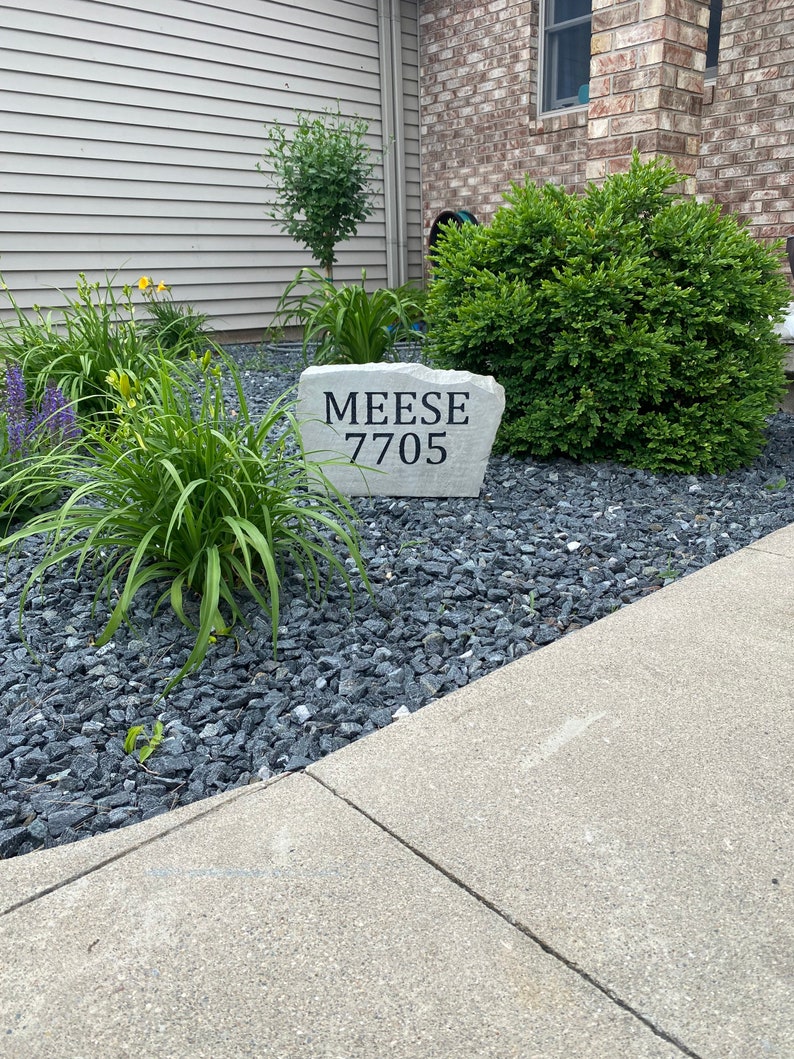 A Monogram Stone, Name and Address Sign- Custom Engraved Address Stone ...