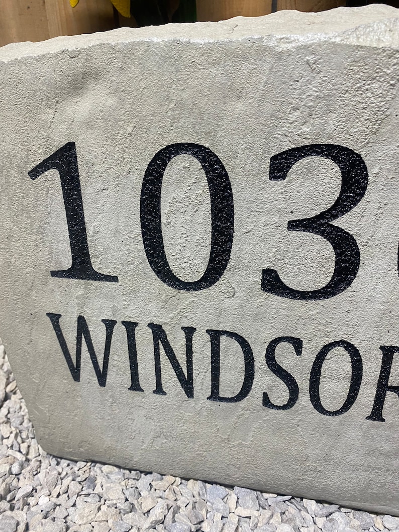 Custom Concrete Address Sign-custom Engraved Address Stone- Custom ...