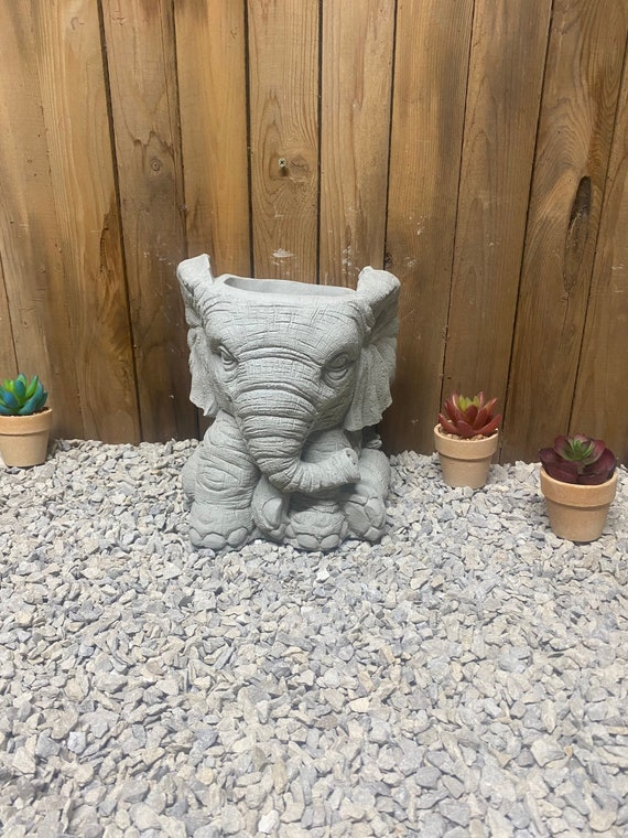 10 Elephant Planter Concrete Statue - Etsy