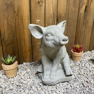 12lbs Pig Concrete Statue Indoor/ Outdoor Home and Garden Decor, Free ...
