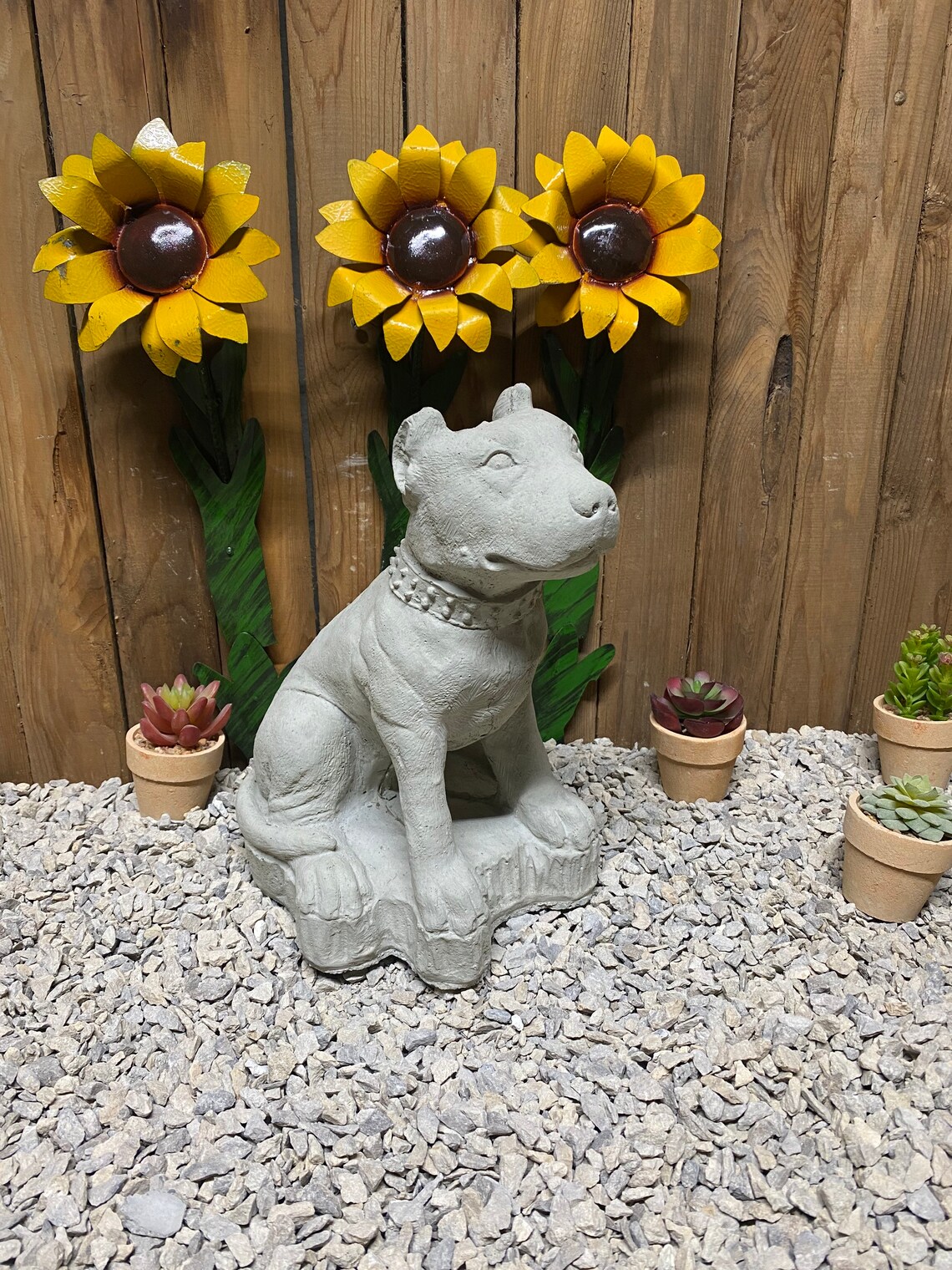 Pit Bull Terrier Concrete Statue Indoor/ Outdoor Home Decor | Etsy