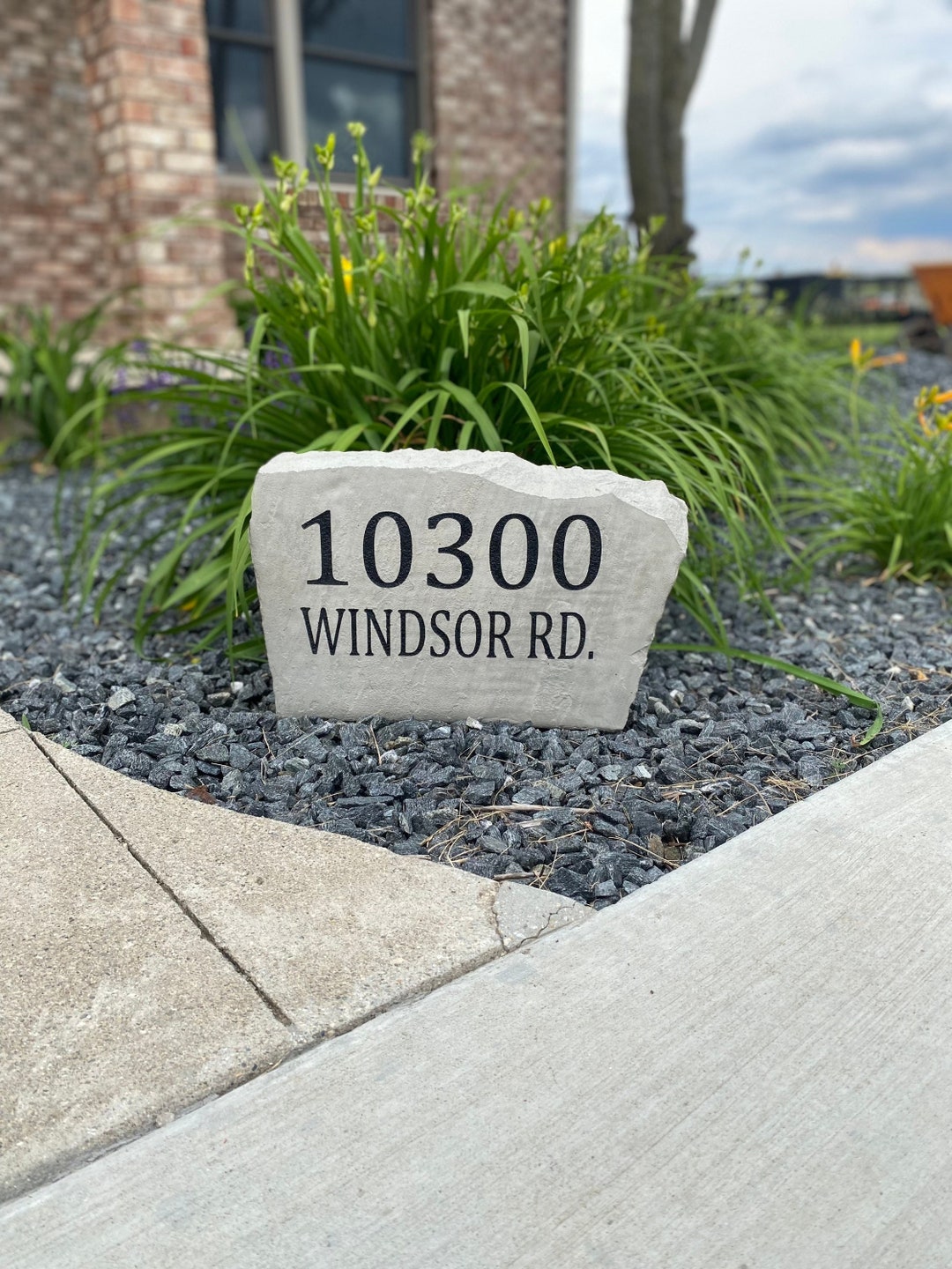 Address Stone- Custom Engraved House Rock- Home and Garden Decor 17”x11 ...