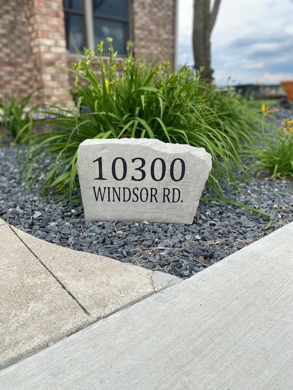 Address Stone Custom Engraved House Rock Home and Garden - Etsy