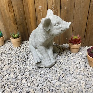 12lbs Pig Concrete Statue Indoor/ Outdoor Home and Garden Decor, Free ...