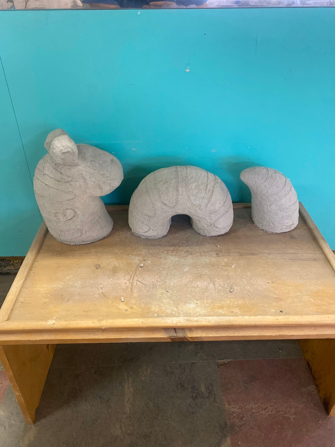 21 3 Piece Worm Concrete Statue | Etsy