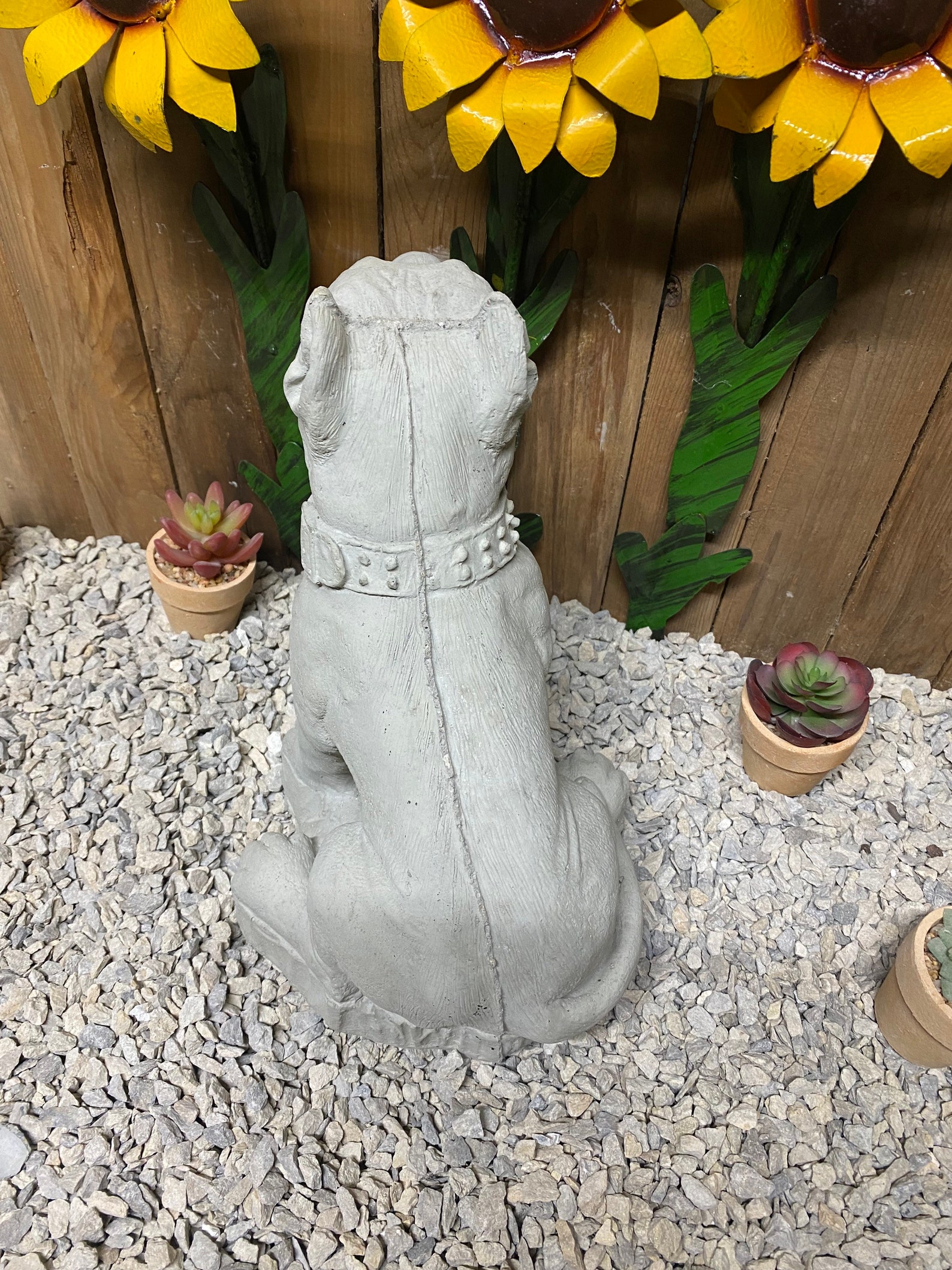 Pit Bull Terrier Concrete Statue Indoor/ Outdoor Home Decor | Etsy