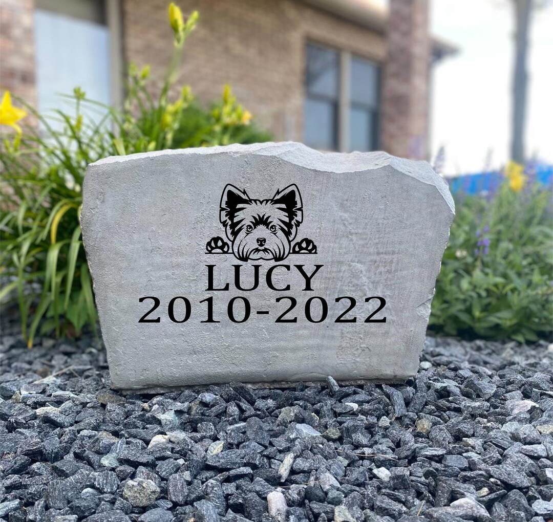 Yorkie / Yorkshire Terrier Pet Memorial Stone - Custom Engraved - Home ...