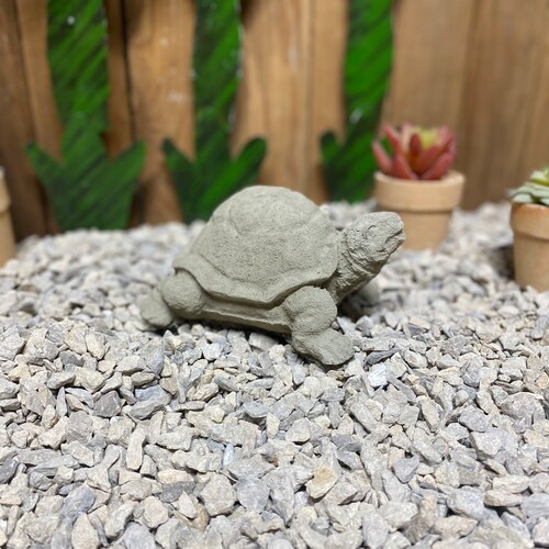 Turtle Statue Stretching Painted Concrete Garden Figure - Etsy
