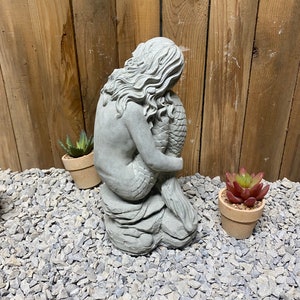 Mermaid Concrete Statue, Indoor/ Outdoor Home Decor - Etsy