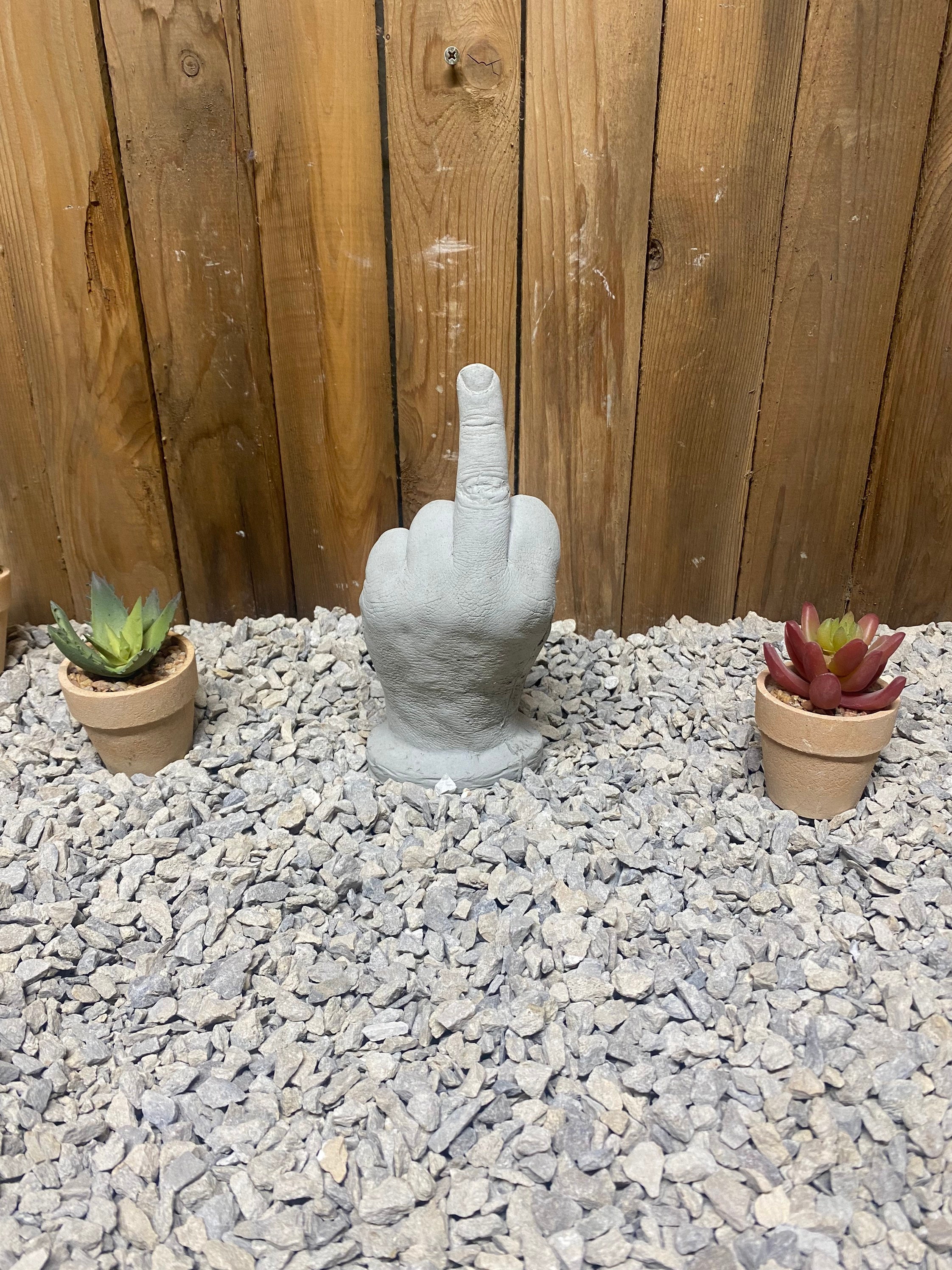 Middle Finger Concrete Statue Flipping off Garden Statue | Etsy