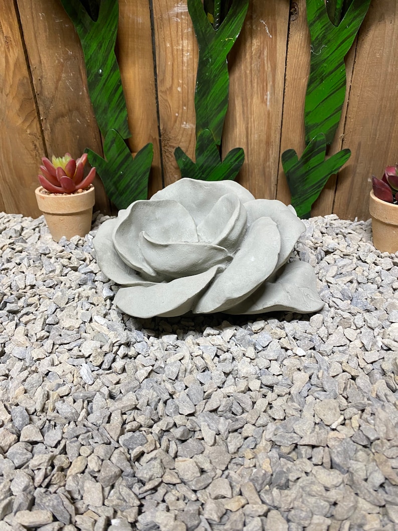 Concrete Rose / Flower Statue Indoor/ Outdoor Home Decor - Etsy
