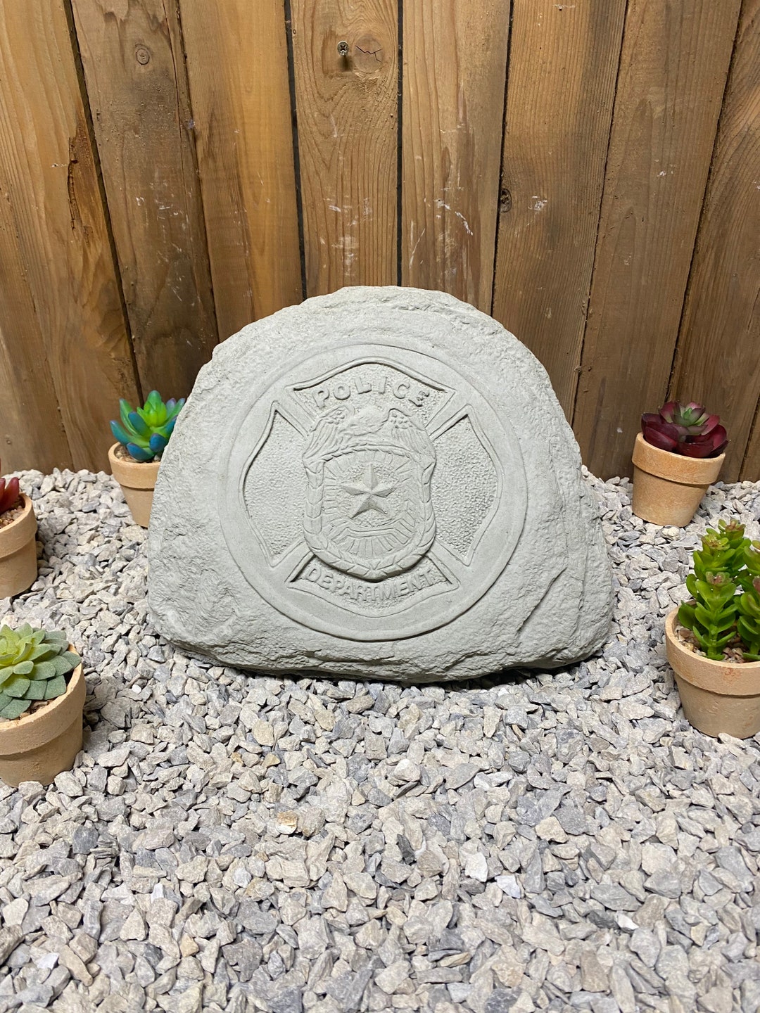 Large Police Concrete Stone, Police Department, Blue Lives Matter, Back ...