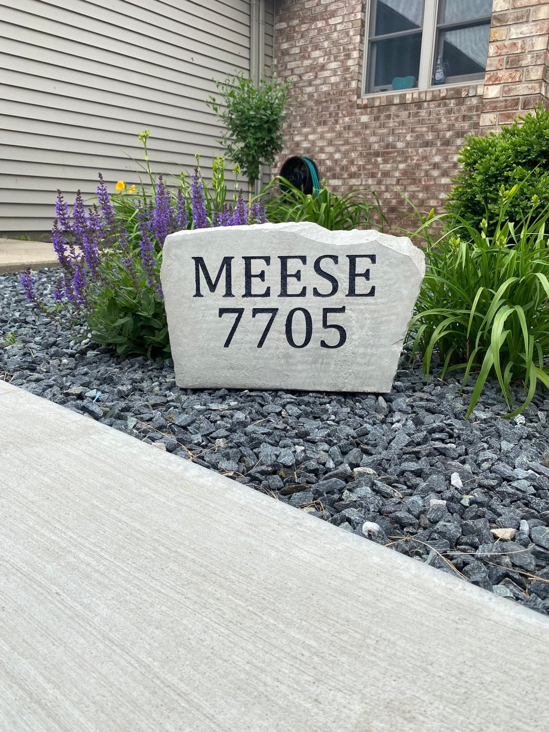 Address Rock- Custom Engraved Address Stone- Custom Engraved House Rock ...