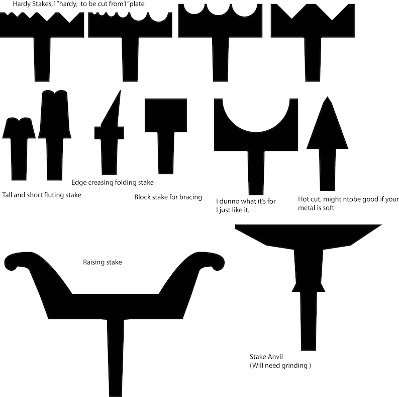 Hardy Stakes, Assorted, DXF for CNC Cutting, Designed for 1"plate. - Etsy
