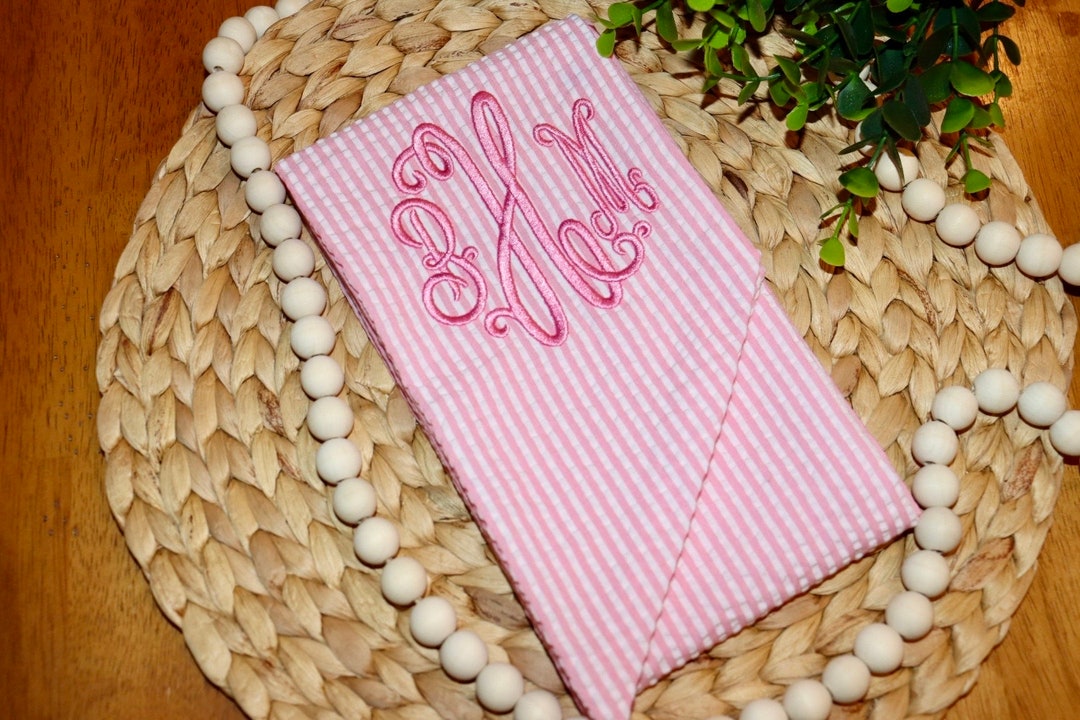 Bright Pink and White Seersucker Stripe, Wreath Sash, Holiday Decor ...