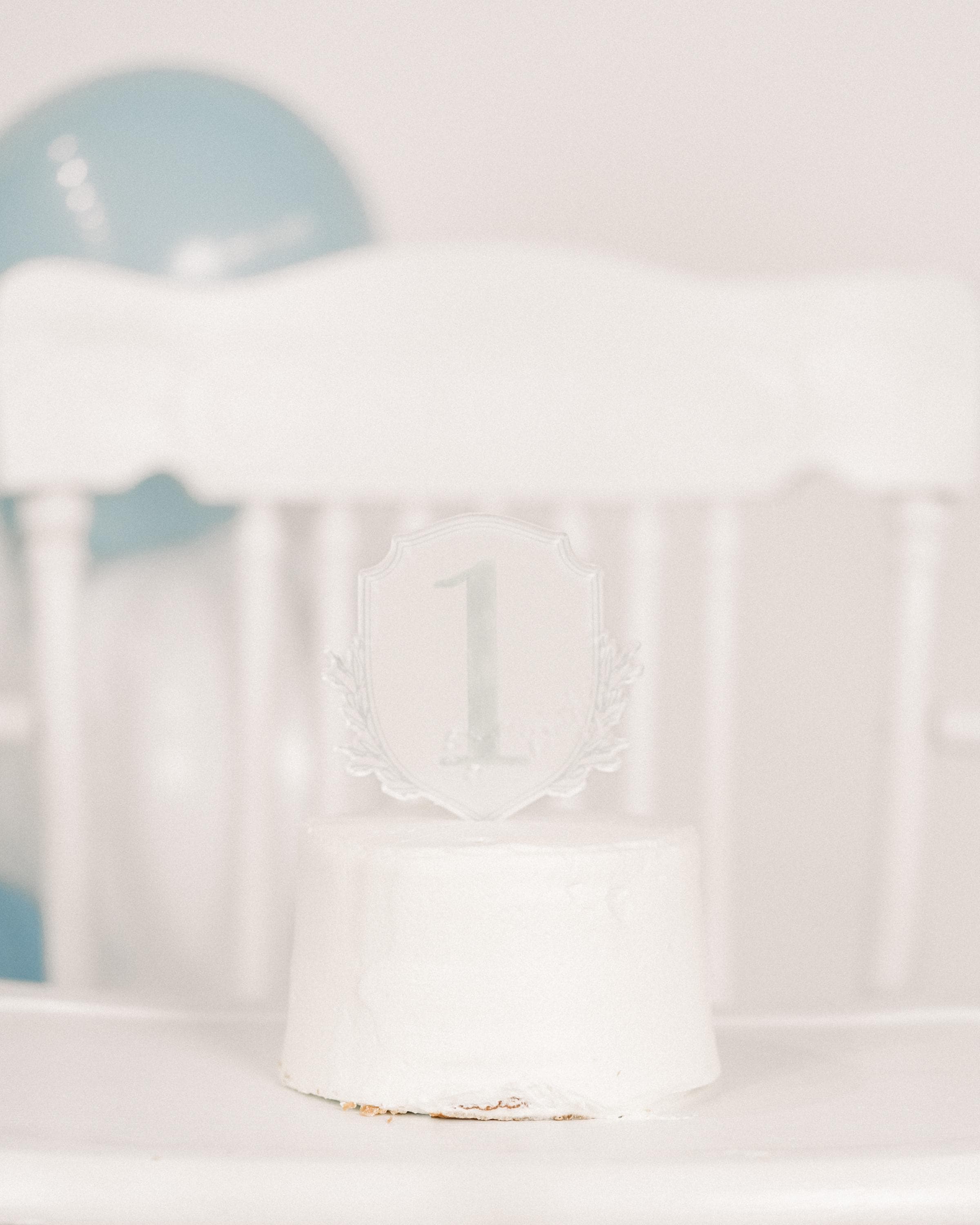 Watercolor Crest Acrylic Cake Topper: Elegant Birthday Decor - Etsy