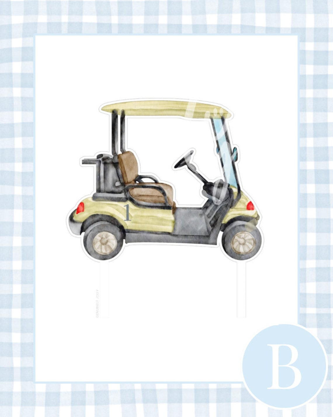 Hole in One | Golf Cart Cake Topper | Acrylic | Watercolor | 1st, 2nd ...