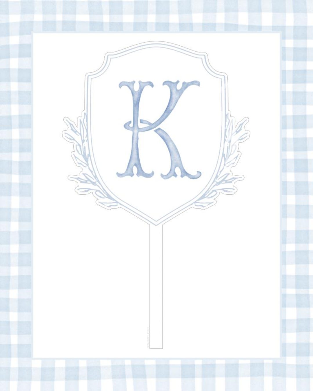 Watercolor Crest Acrylic Cake Topper: Elegant Birthday Decor - Etsy