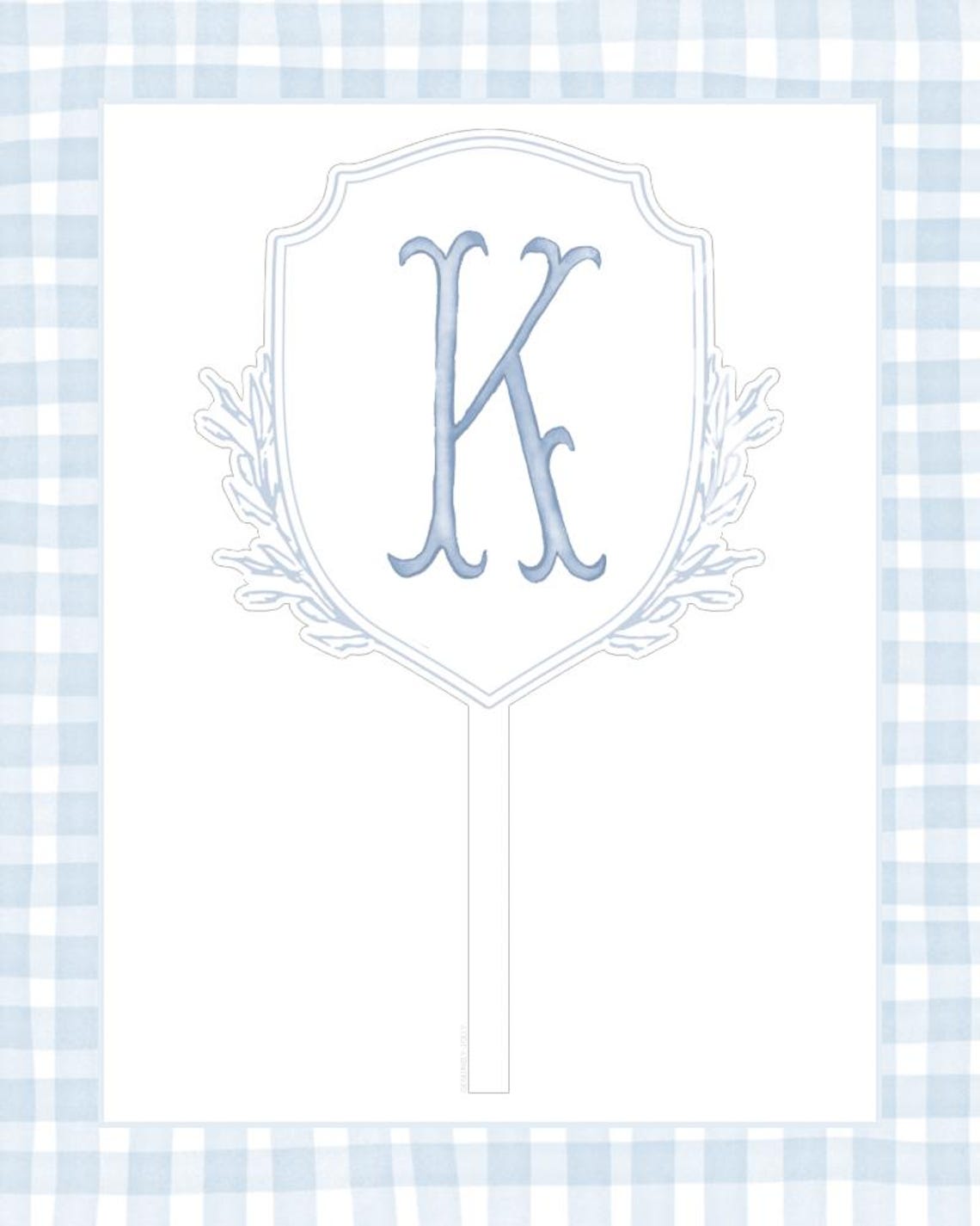 Watercolor Crest Acrylic Cake Topper: Elegant Birthday Decor - Etsy