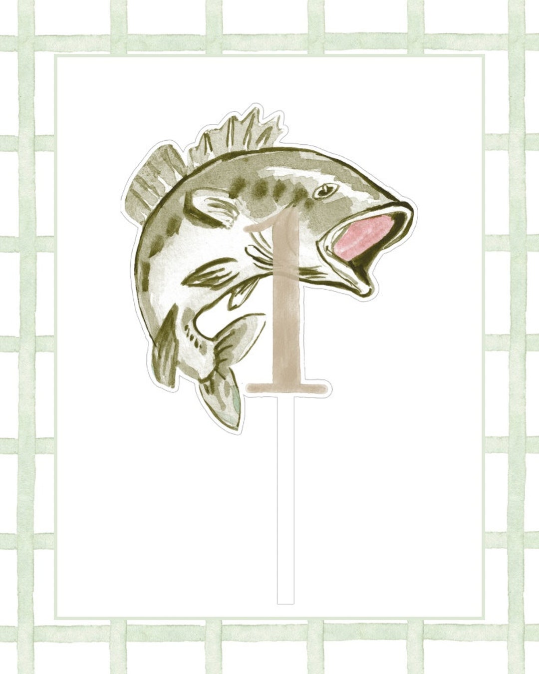 Bass & Mallard Cake Topper: Watercolor Acrylic 1st Birthday - Etsy