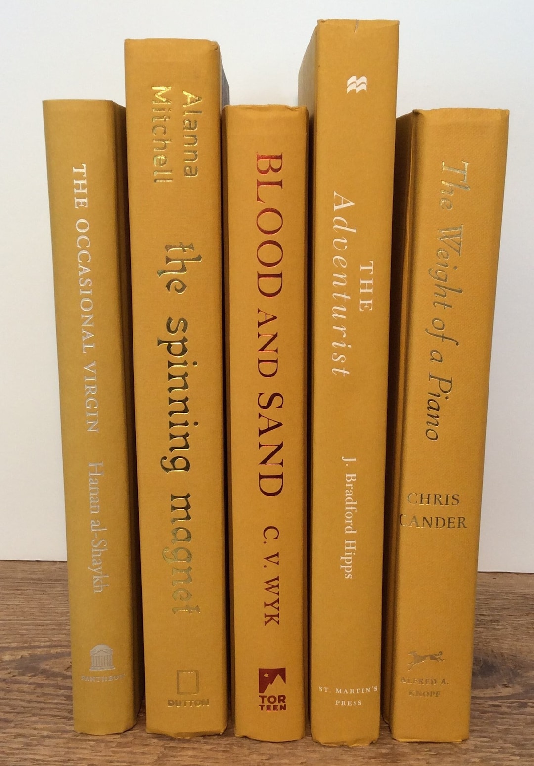 Gold Books Harvest Gold, Mustard Yellow Books for Home Decor Book Decor ...