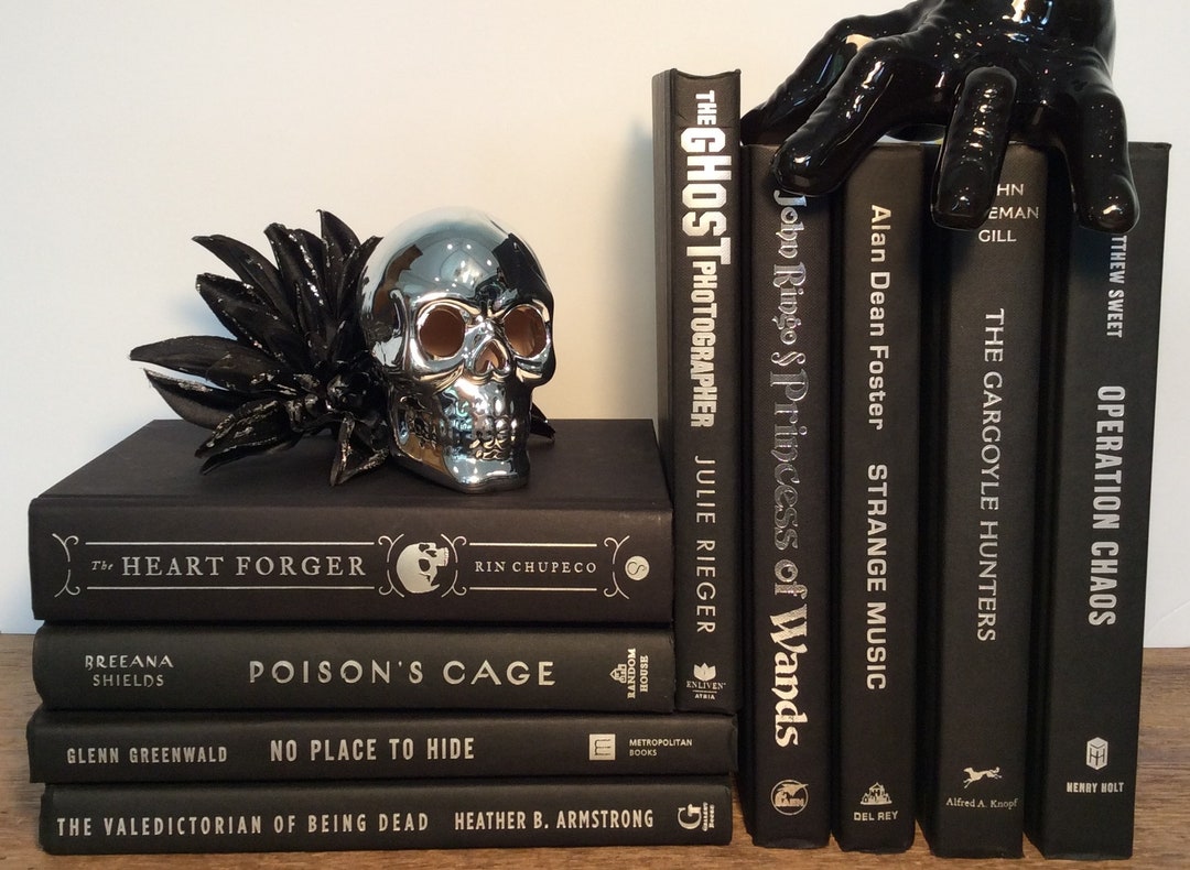 Black and Silver Book Decor - Luxe Decorative Black Hardback Books for ...