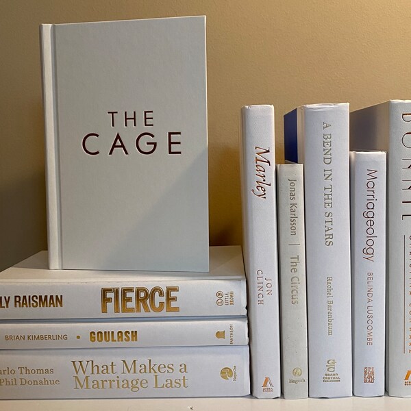 White Decorative Books - Etsy