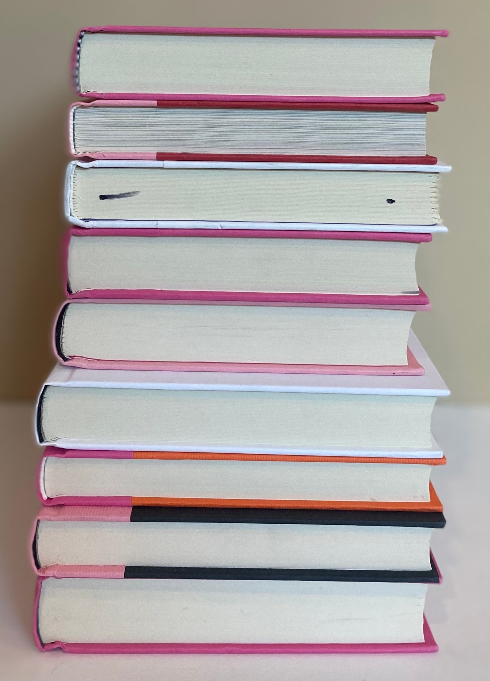 Pink Book Stack, Shades of Pink Book, Light Pink and Hot Pink Book ...