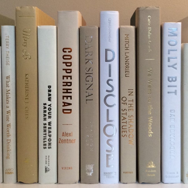 Neutral Book Decor - Etsy