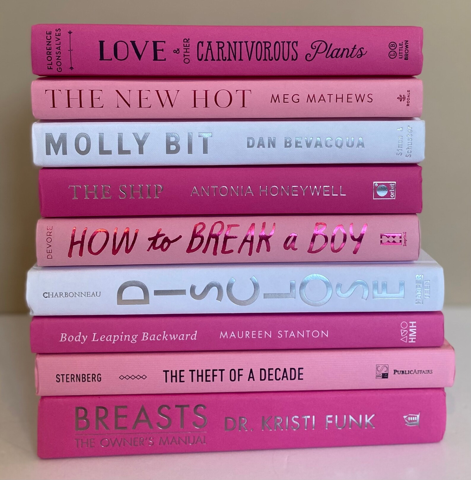 Pink Book Stack, Shades of Pink Book, Light Pink and Hot Pink Book ...