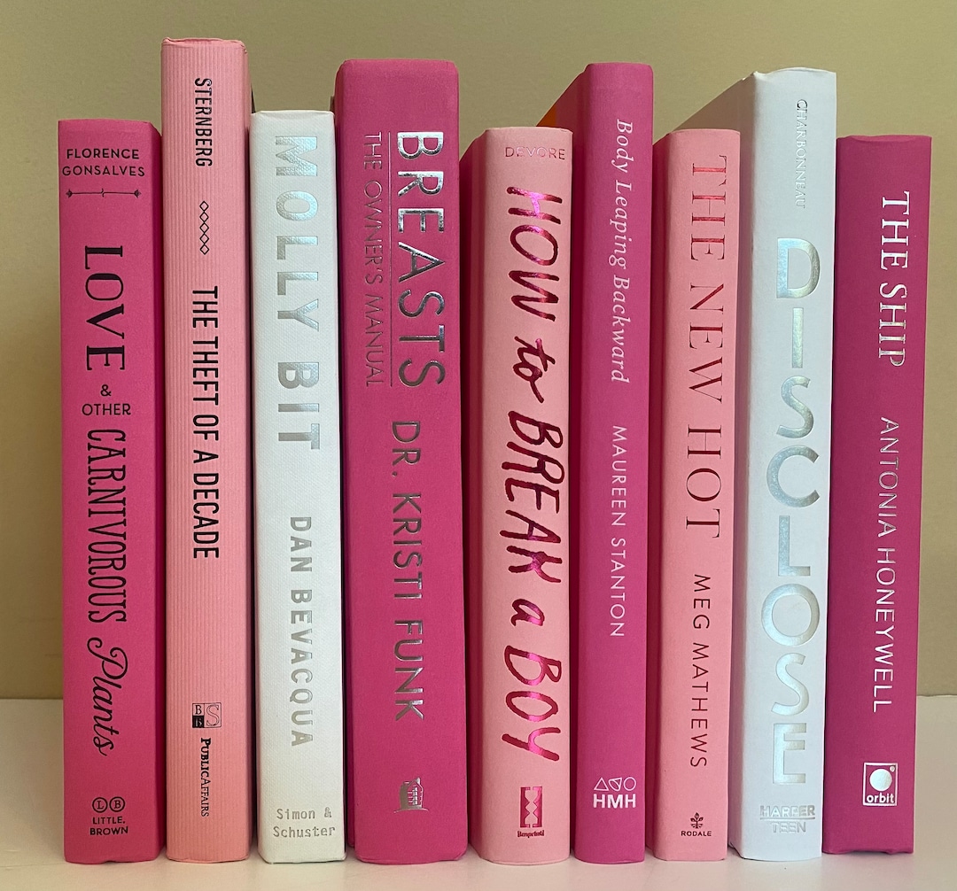 Pink Book Stack, Shades of Pink Book, Light Pink and Hot Pink Book ...