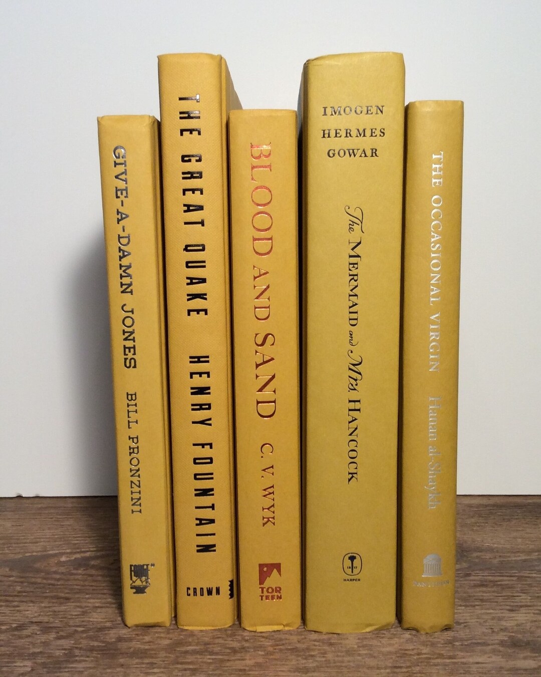 Gold Books, Harvest Gold, Mustard Yellow Books for Home Decor, Book ...
