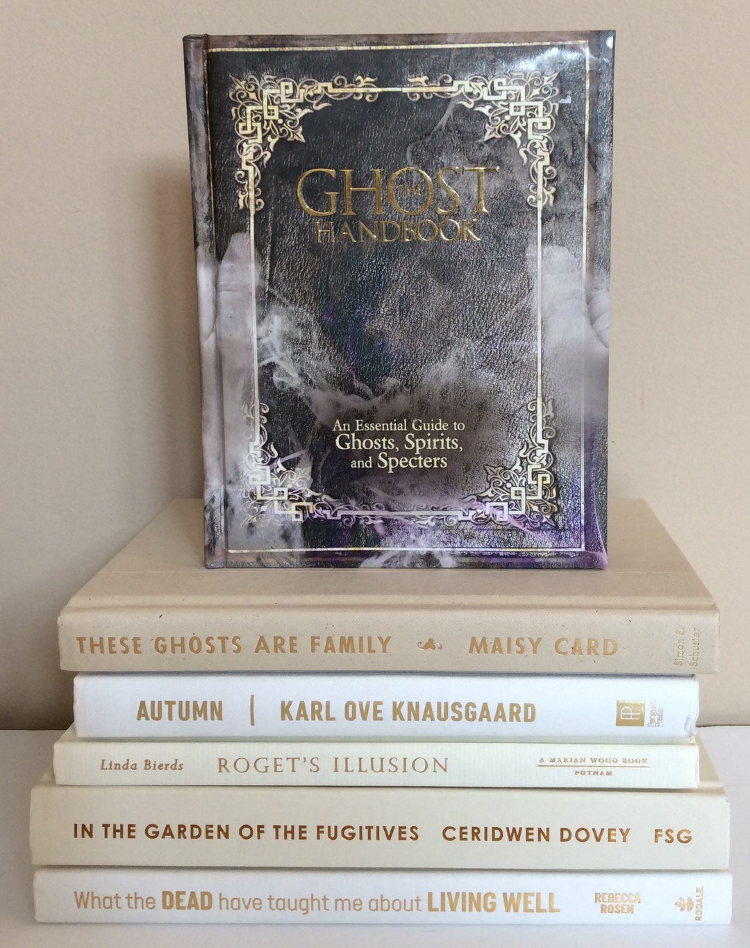 Neutral Halloween Book Bundle: Ghost Decor, Hardcover Books Collection ...