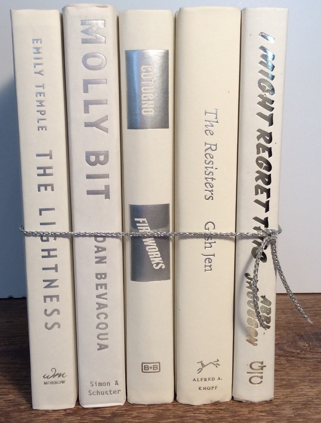 White and Silver Books, Decorative Book Set for Modern Home Decor ...