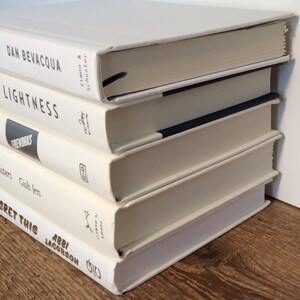 White and Silver Books, Decorative Book Set for Modern Home Decor ...