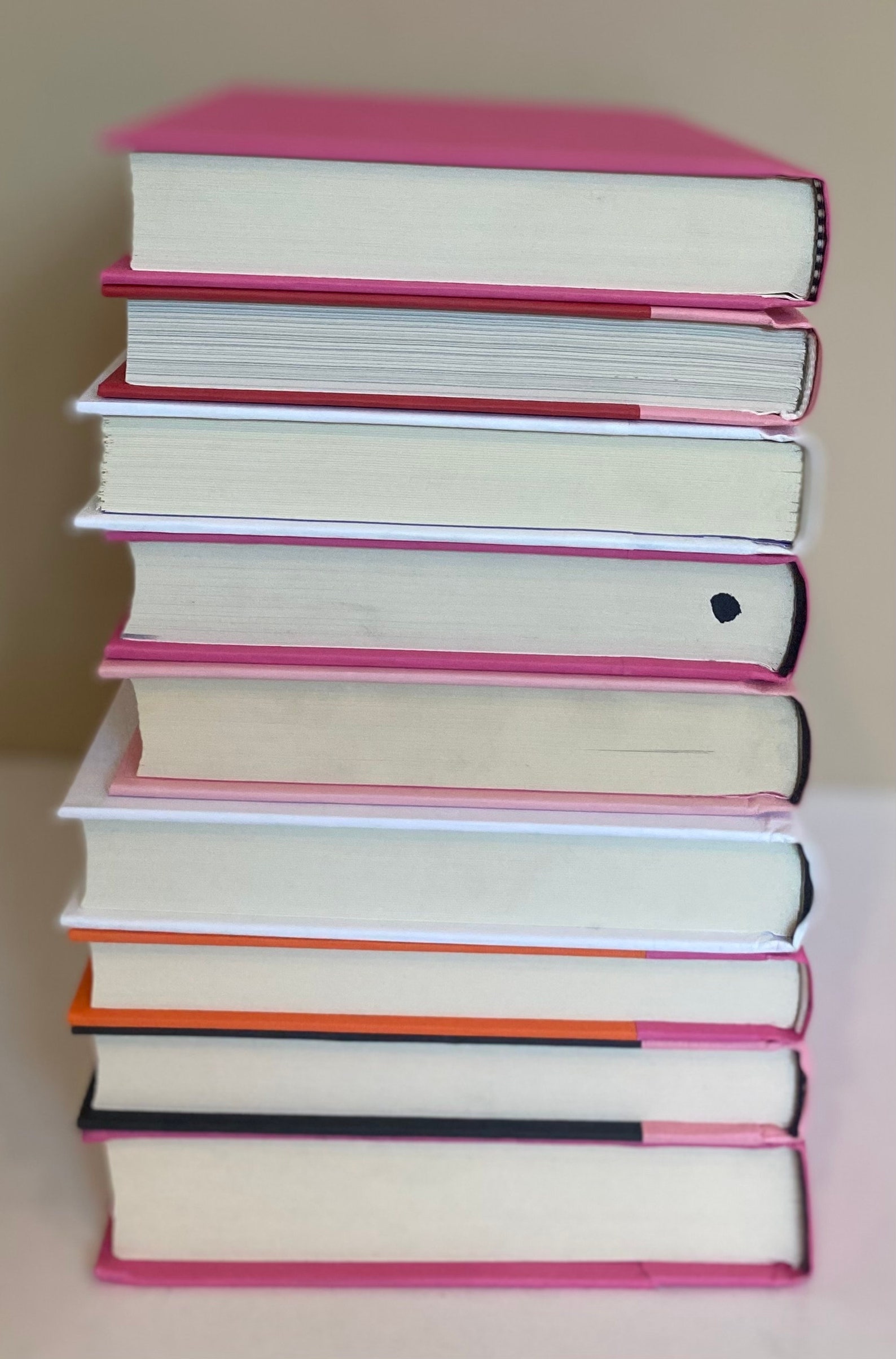 Pink Book Stack, Shades of Pink Book, Light Pink and Hot Pink Book ...
