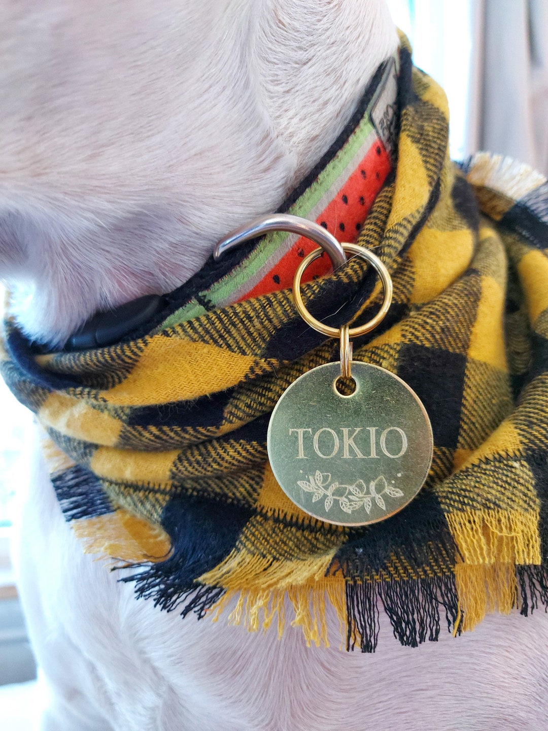 Custom Dog Tag Personalized Dog Tag Gold Brass Pet Name Tag Gold Dog ...