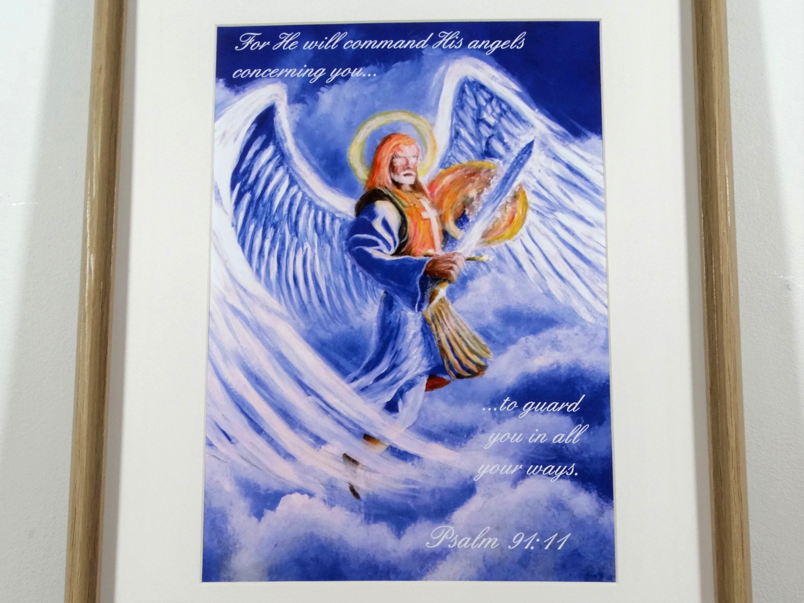 Angel Psalm 91:11 Art Print, Christian Scripture Wall Art - Etsy