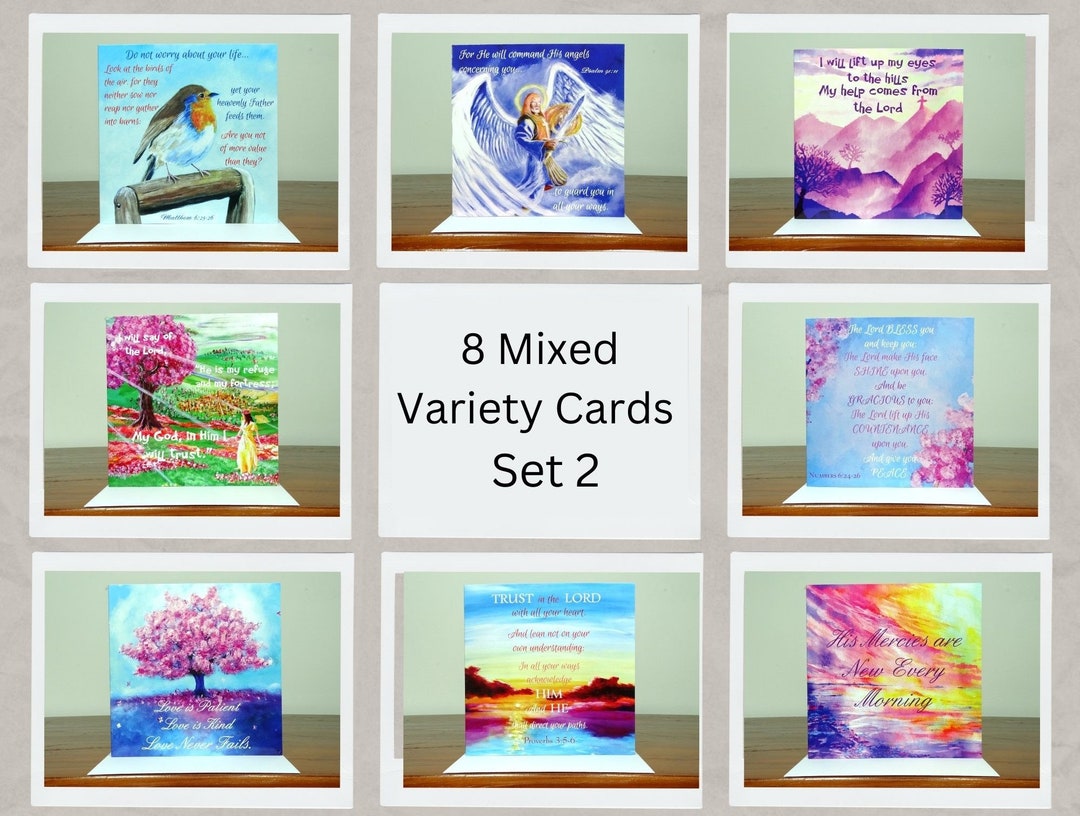 8 Christian Bible Verse Scripture Cards Mixed Variety (set 2) Any ...