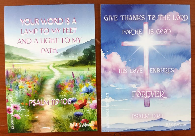 20 Scripture Postcards Christian Bible Verse Art A6 - Etsy