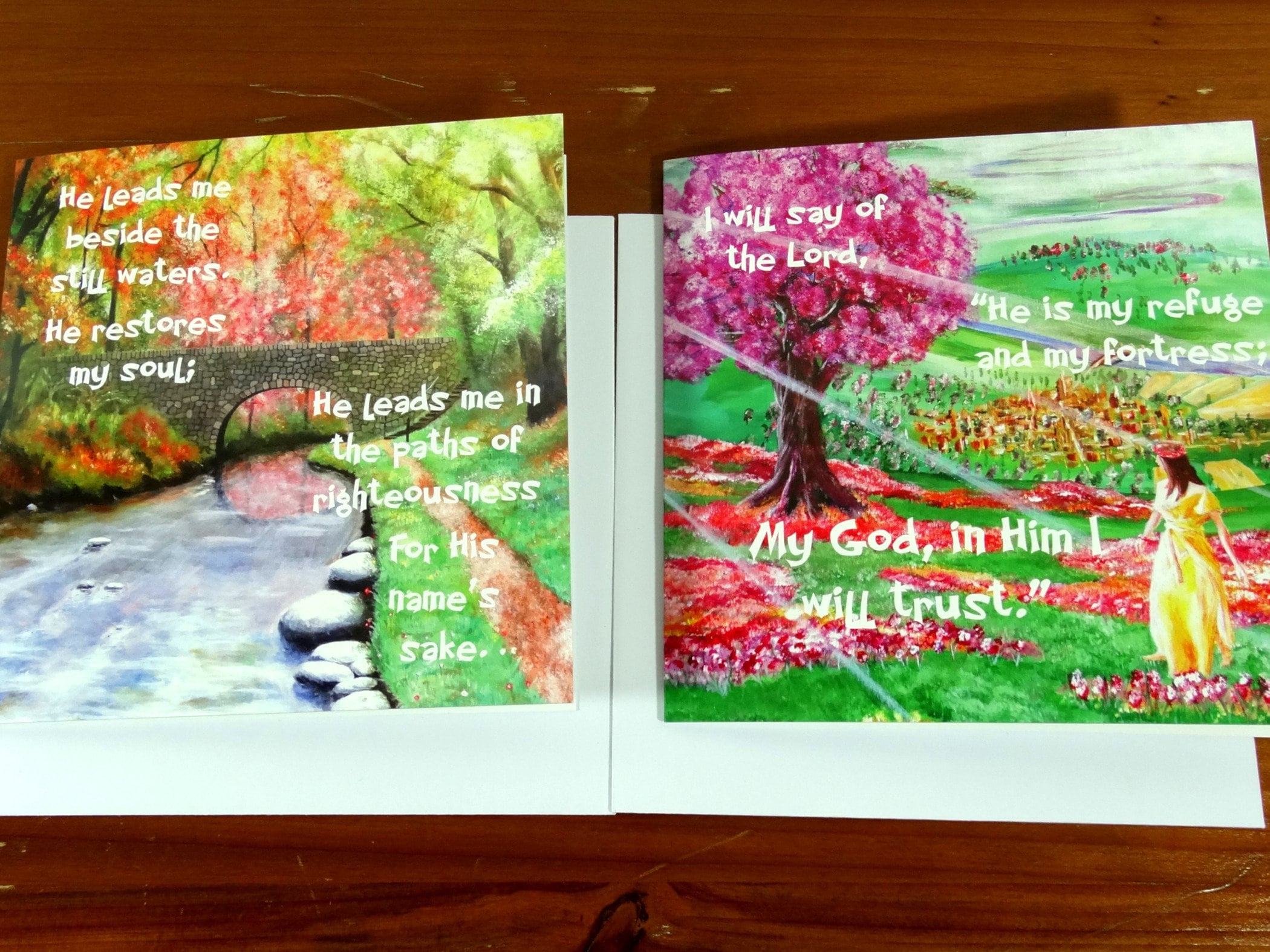 Christian Bible Verse Cards Psalms Scripture Cards Set of 4 - Etsy