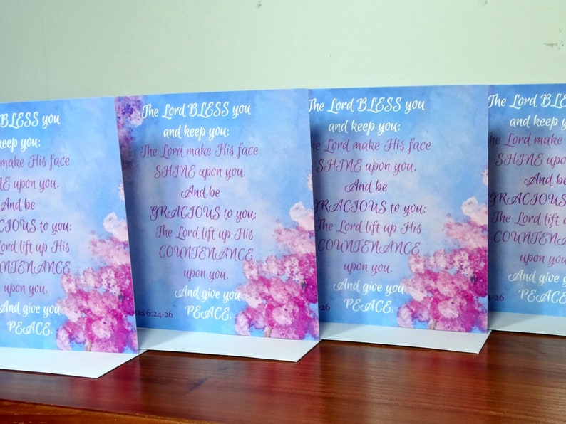 The Blessing Floral Bible Verse Cards, Numbers 6:24-26, Christian ...