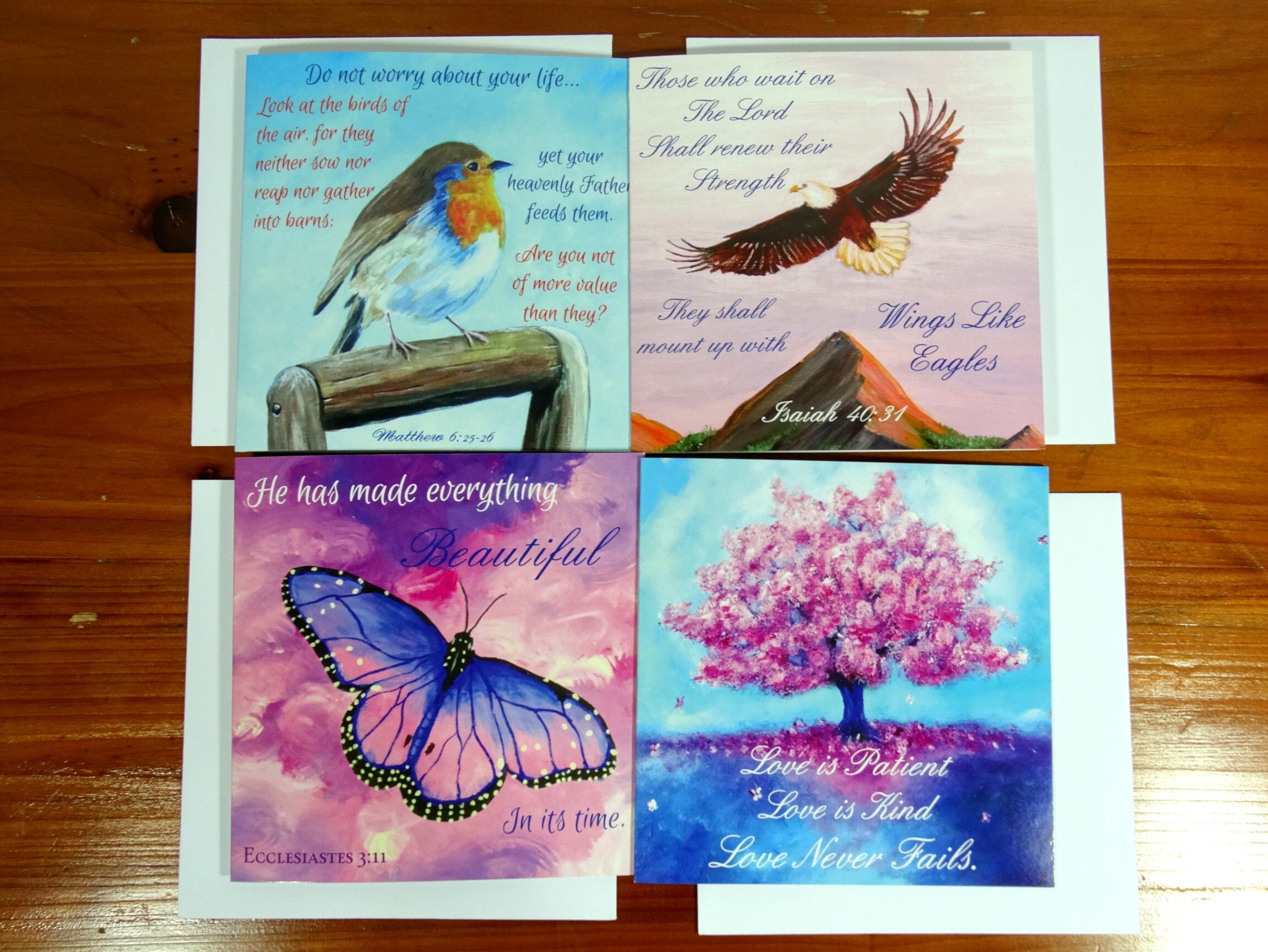 Christian Bible Verse Creation Cards Set of 4 Unique Scripture - Etsy