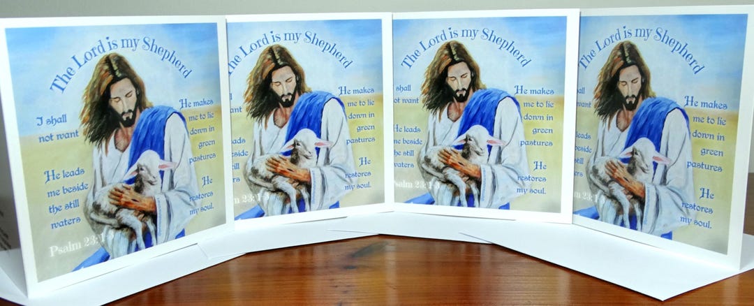 The Lord is My Shepherd Cards Psalm 23 Christian Bible Verse Cards ...