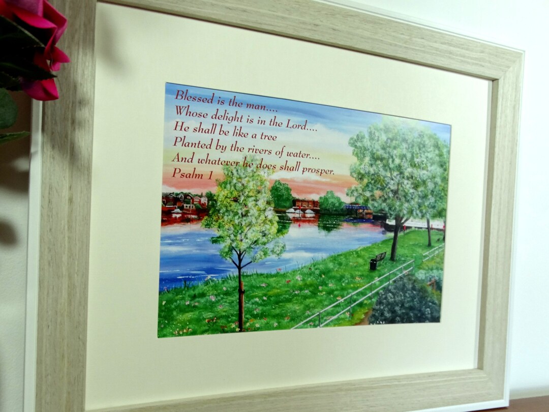 Psalm 1 He Shall Be Like a Tree Planted Blessed Man Bible Verse Wall ...