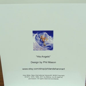 Psalm 91 Angel Card Christian Bible Verse Card Scripture Encouragement Card Religious Faith Card ...