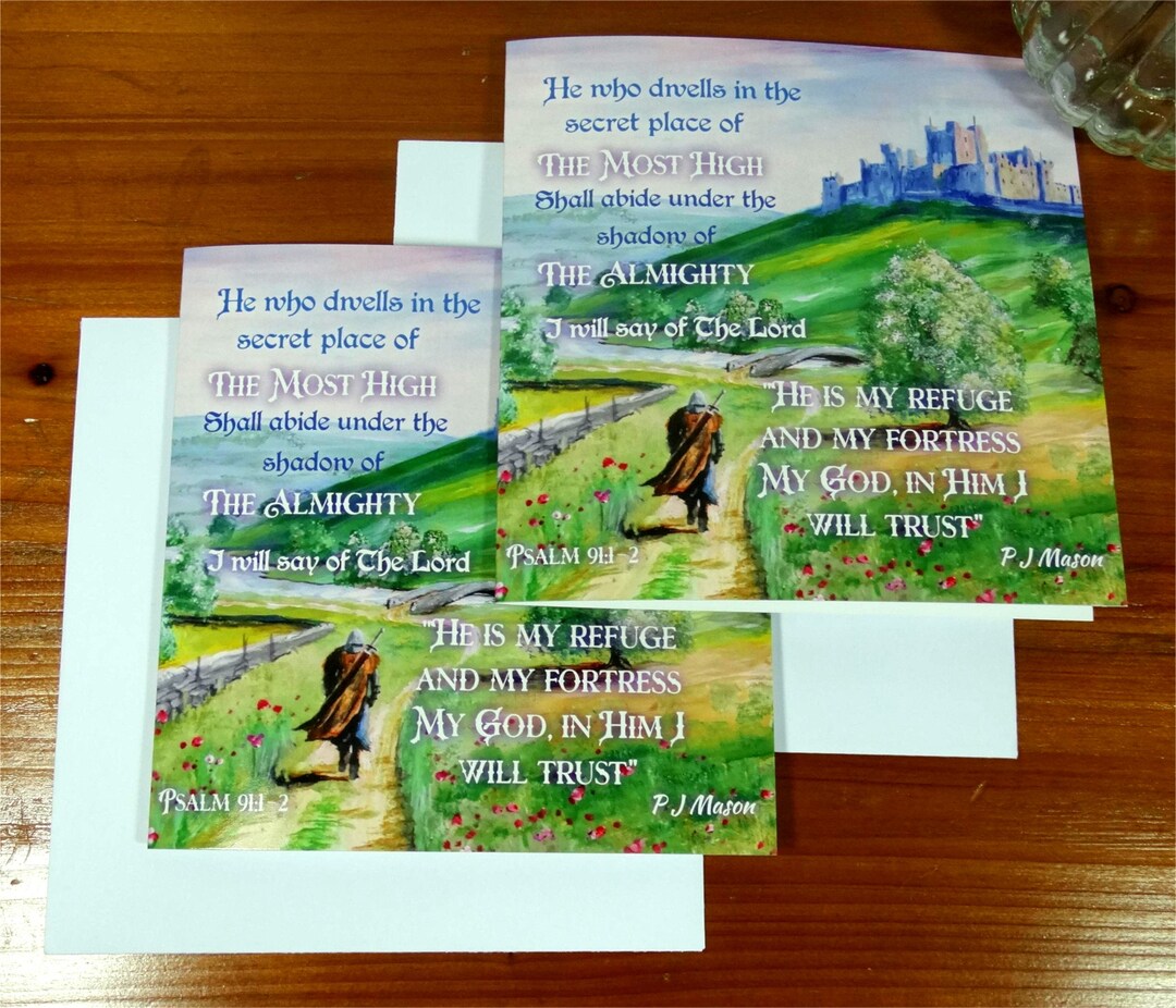 Psalm 91 Scripture Cards, Christian Greetings (4 Pack) - Etsy